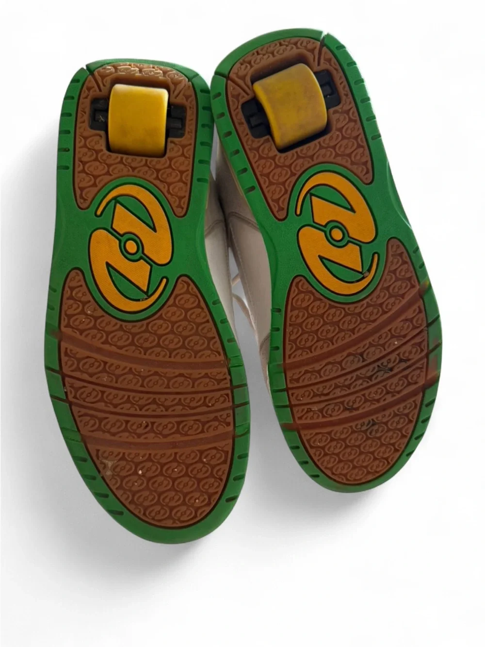 Heelys | Shoes | Vintage Heelys Roller Skate Shoes White Green Yellow ...
